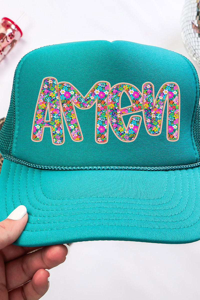 Radiant Amen Floral Otto Jade Foam Front Trucker Hat | HH – Howdy Honey