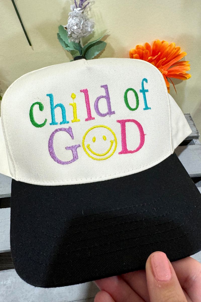 Colorful Child Of God Embroidered Five Panel Twill Cap | HH – Howdy Honey