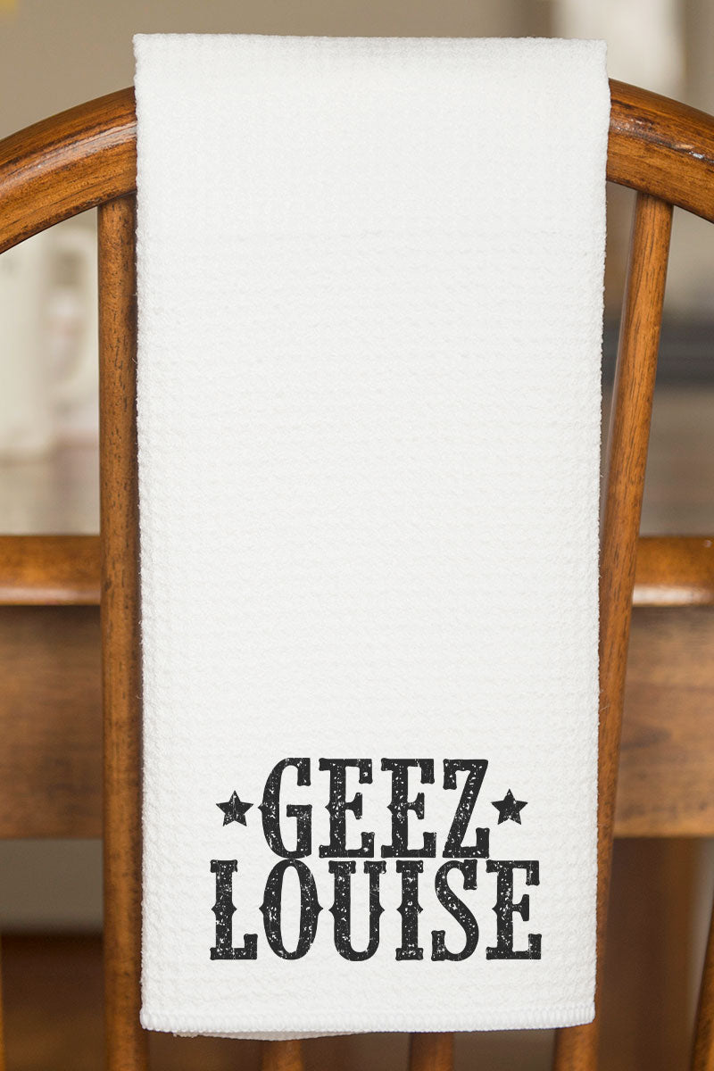 Geez Louise Waffle Kitchen Towel | HH – Howdy Honey