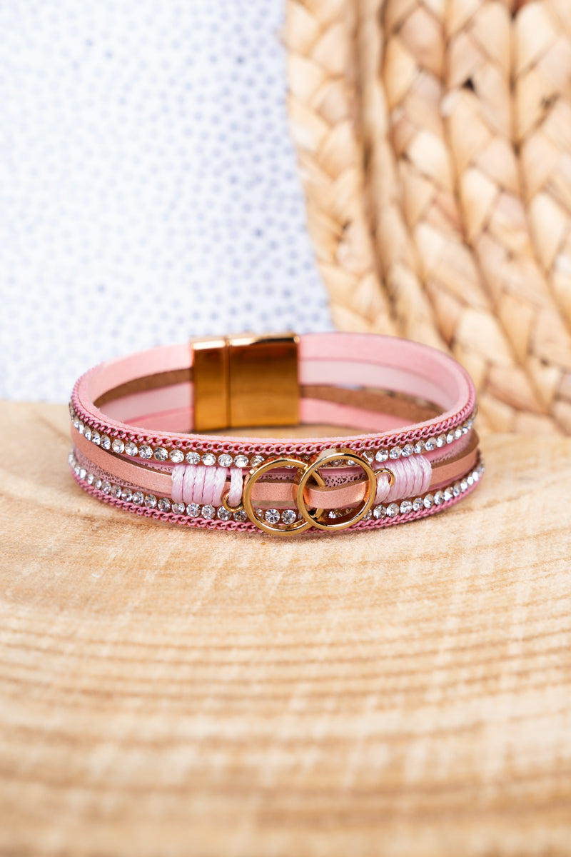 Pink Infiniti Goldtone Multi-Strand Magnetic Bracelet | HH – Howdy Honey