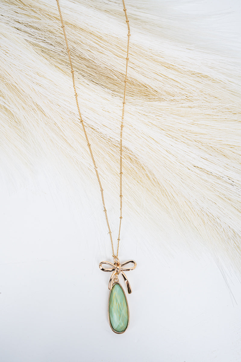 All Access Aqua Teardrop Goldtone Necklace | HH – Howdy Honey