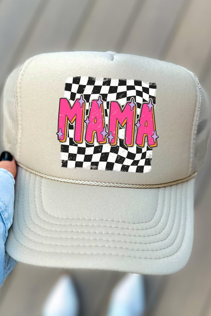 Hot Pink 90s Mama Otto Khaki Foam Front Trucker Hat | HH – Howdy Honey