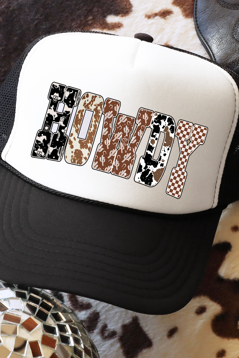 Howdy And Hide Otto Black with White Foam Front Trucker Hat | HH ...