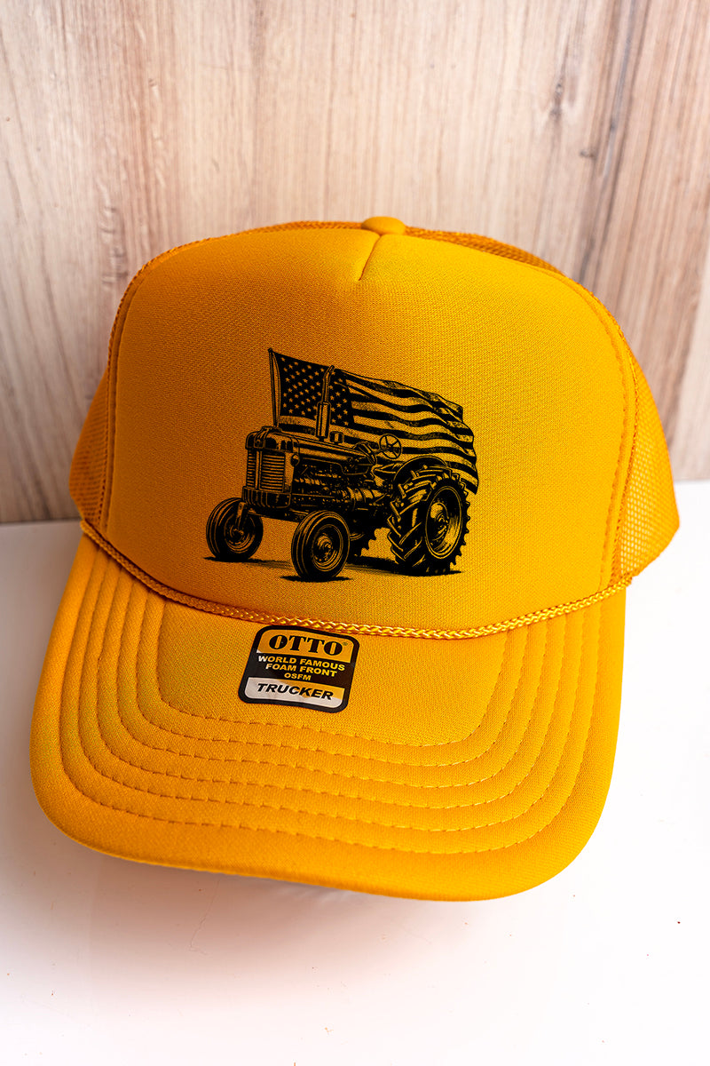American Tractor Gold Foam Front Trucker Hat | HH – Howdy Honey