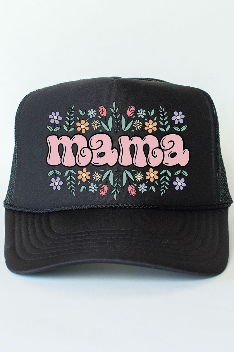Floral Bubble Mama Otto Black Foam Front Trucker Hat | HH – Howdy Honey