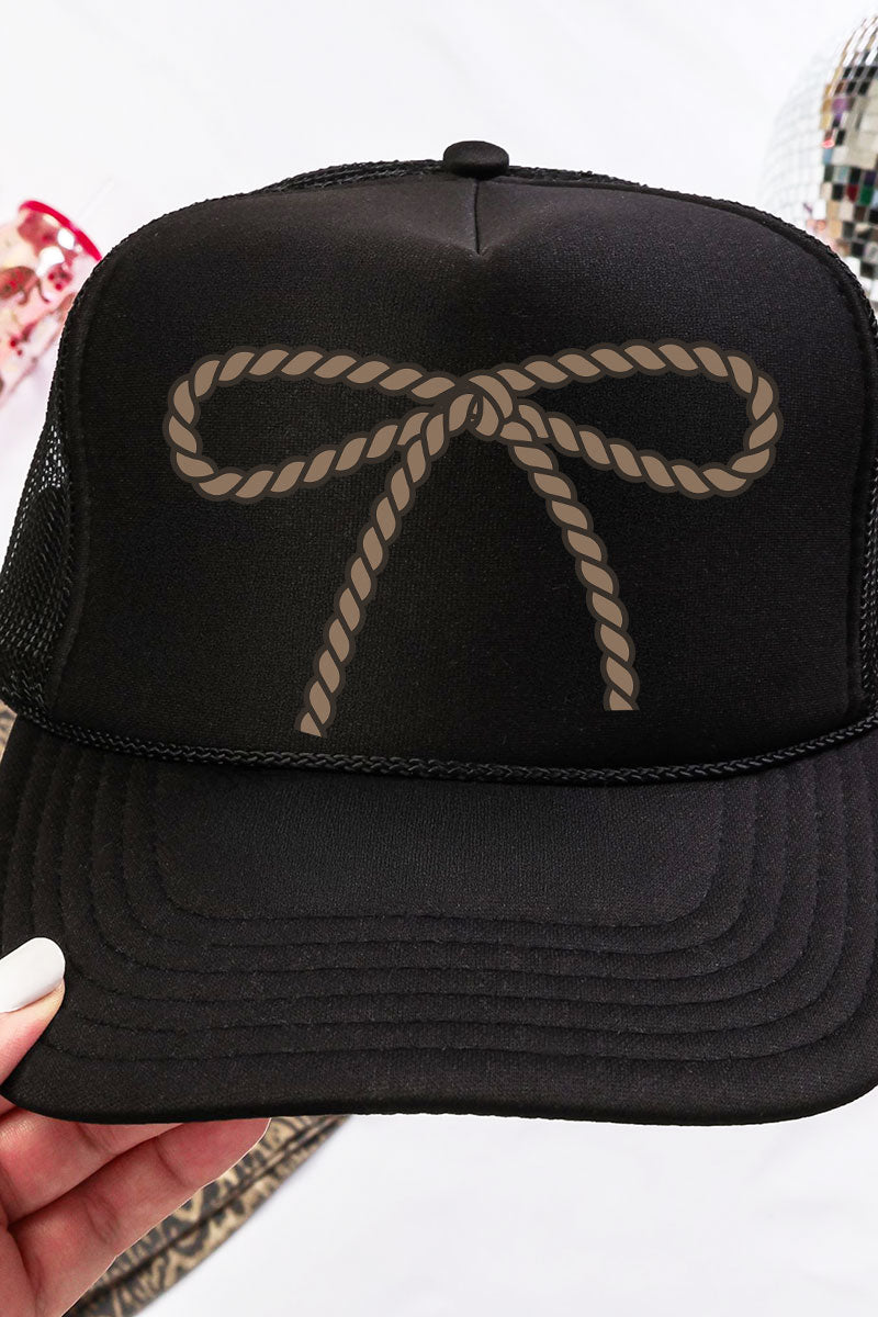 Coquette Rope-It Otto Black Foam Front Trucker Hat | HH – Howdy Honey