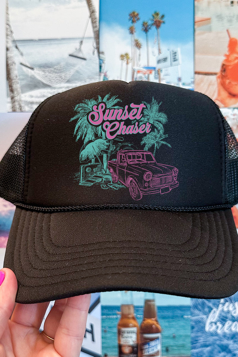 Sunset Chaser Otto Black Foam Front Trucker Hat | HH – Howdy Honey