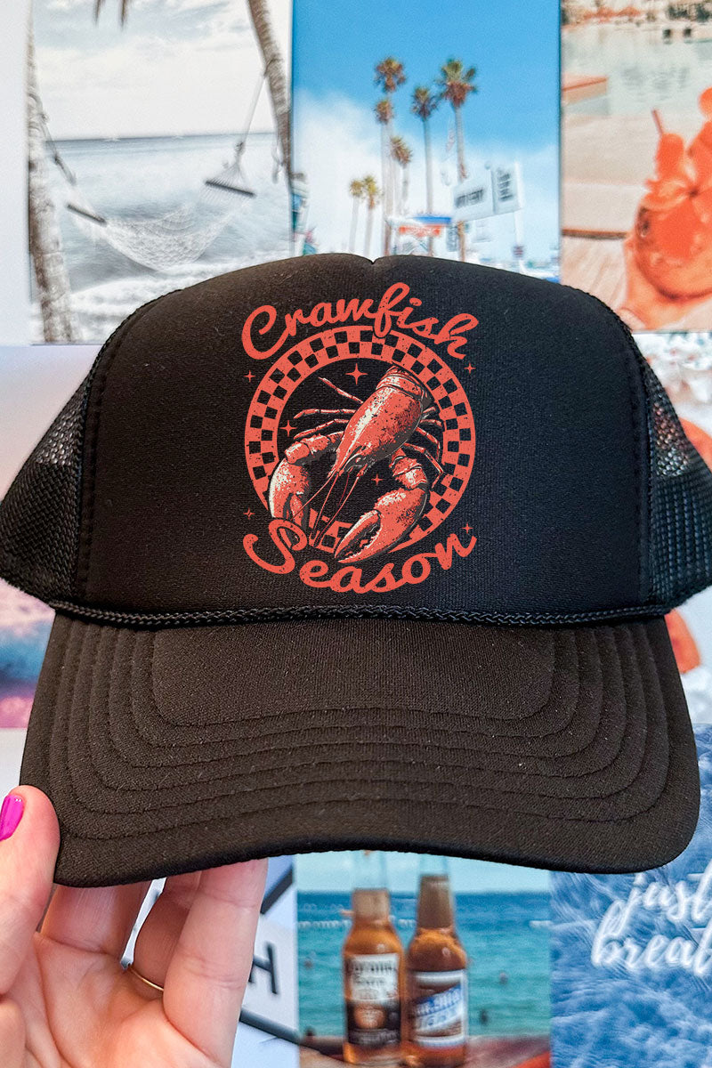 Vintage Crawfish Season Otto Black Foam Front Trucker Hat | HH – Howdy ...