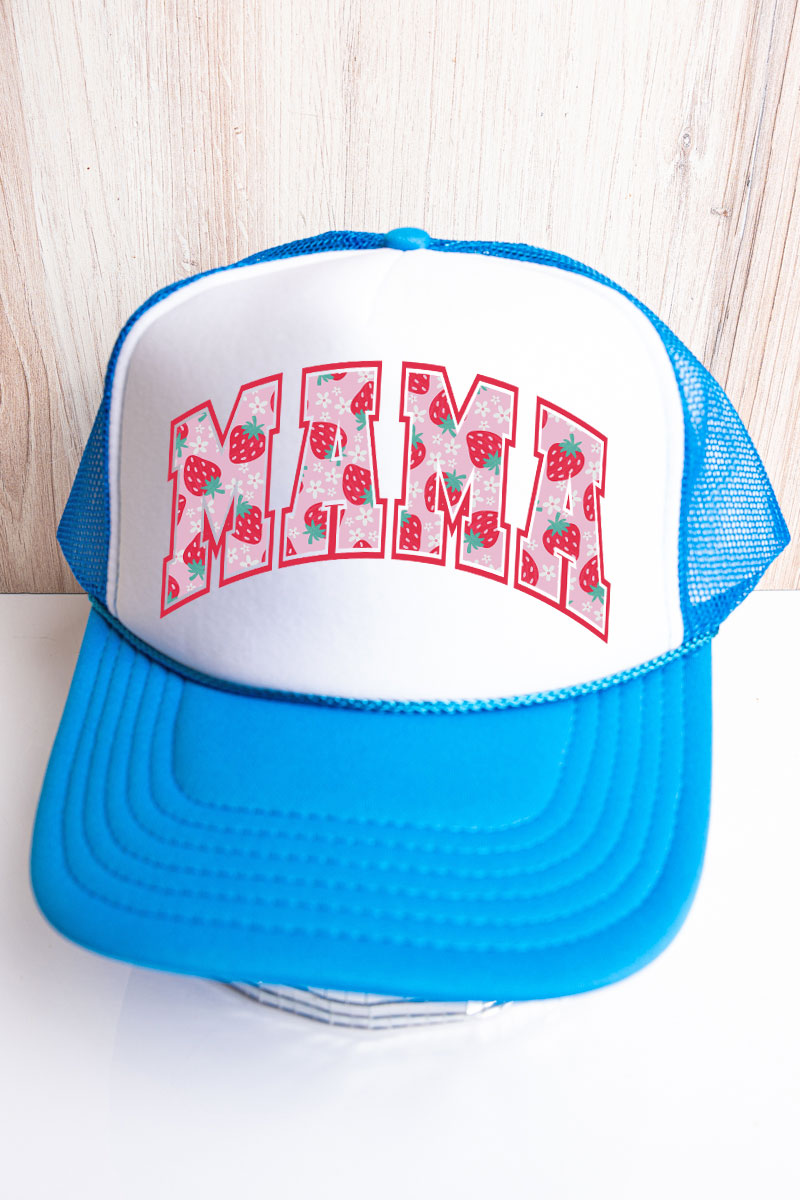 Strawberry Fields Mama Otto Neon Blue with White Foam Front Trucker Hat ...