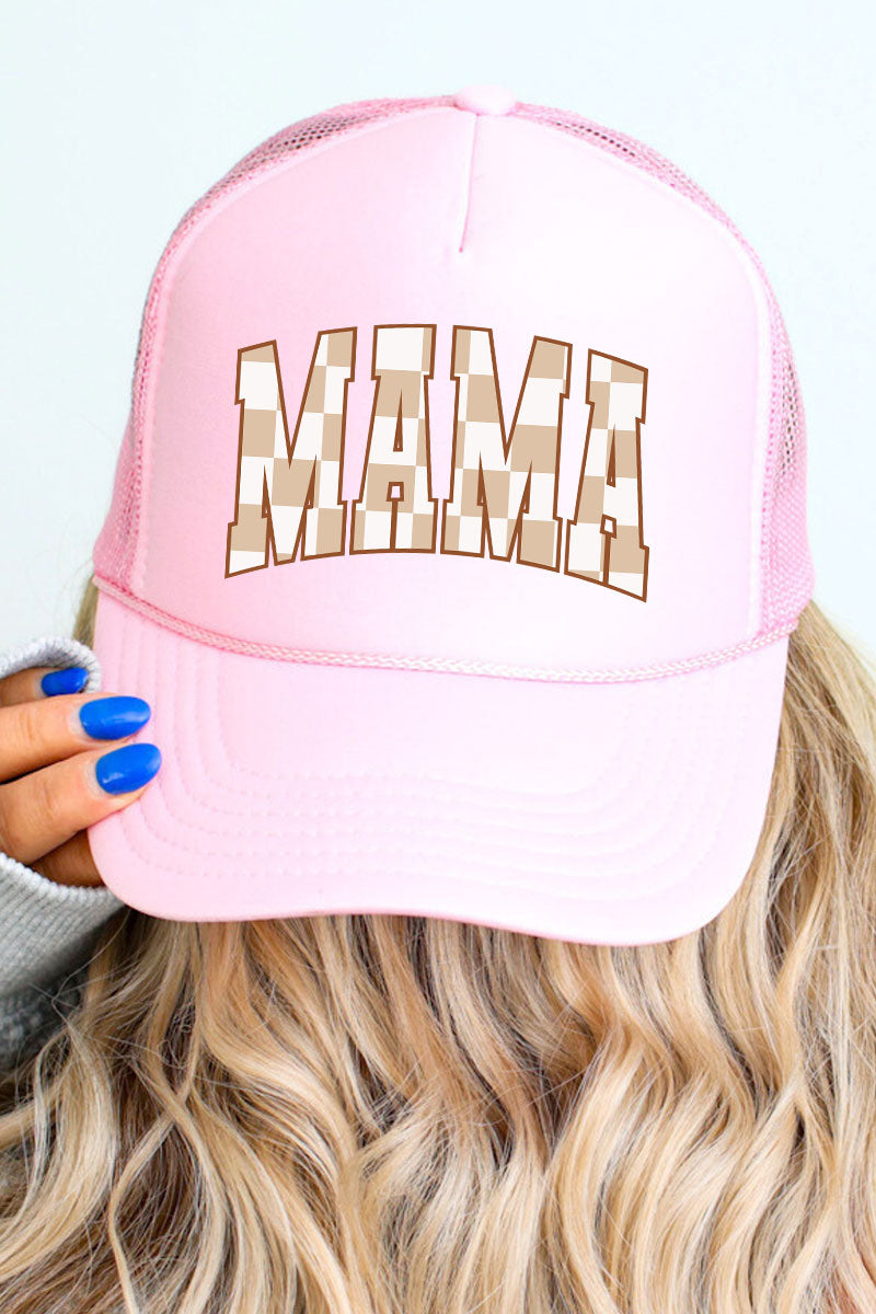 Checkerboard Mama Otto Soft Pink Foam Front Trucker Hat | HH – Howdy Honey
