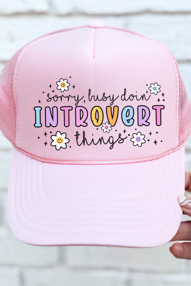 Doin' Introvert Things Otto Soft Pink Foam Front Trucker Hat | HH ...