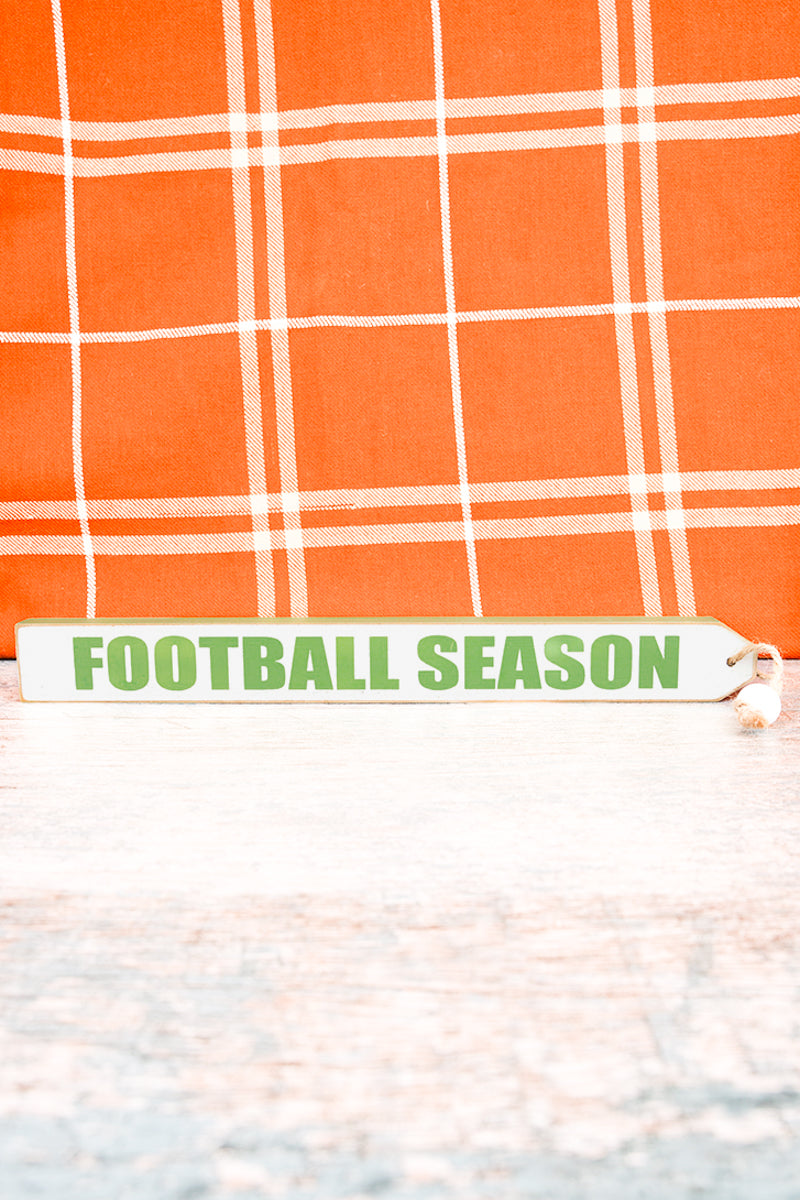 1.5 x 13.5 'Football Season' Wood Tassel Block Sign | HH – Howdy Honey