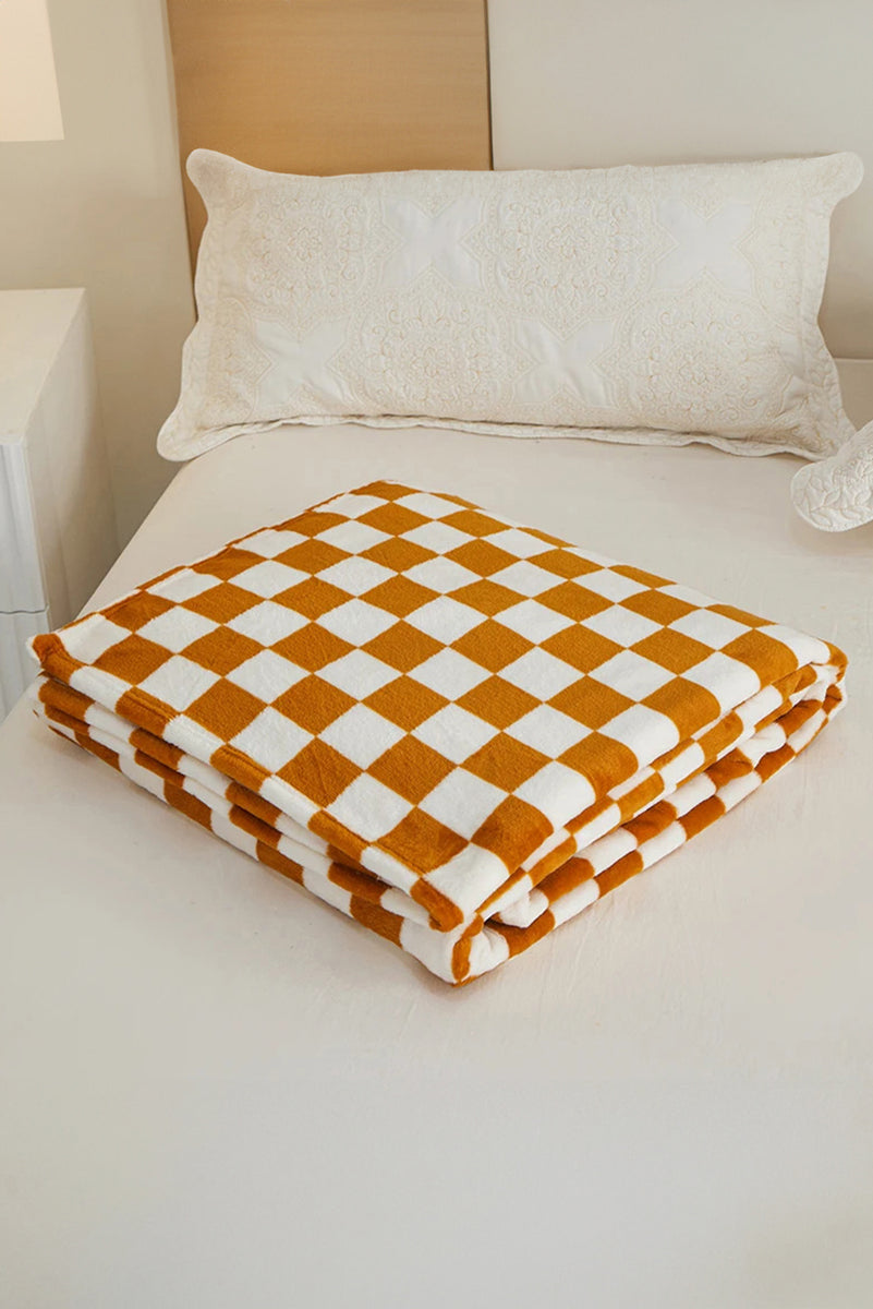 Cuddle Up Marigold Checkered 80 x 50 Blanket | HH – Howdy Honey
