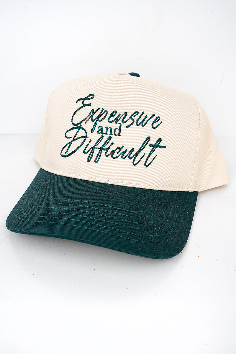Expensive And Difficult Embroidered Five Panel Twill Cap | HH – Howdy Honey