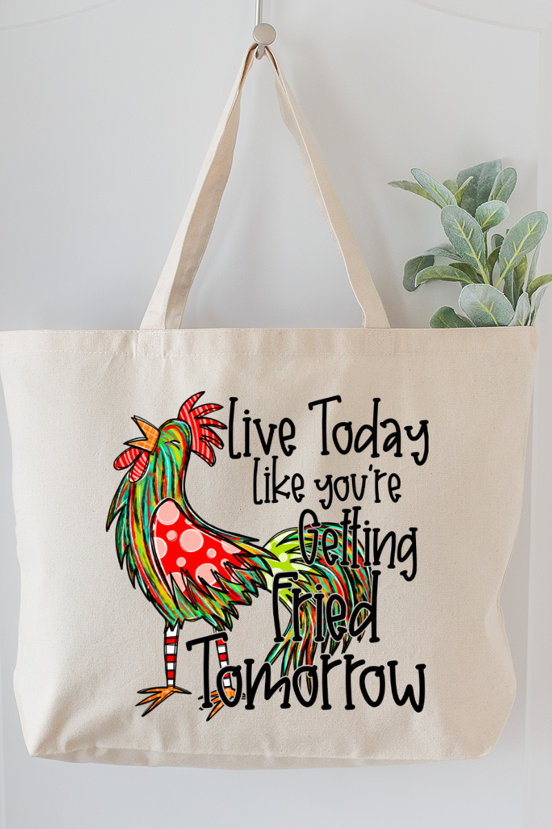 Getting Fried Tomorrow Canvas Jumbo Tote | HH – Howdy Honey