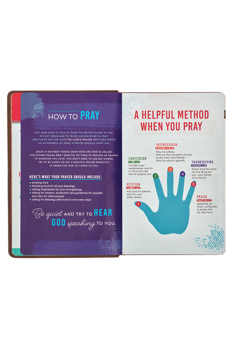 Kid's Lion Brown Faux Leather KJV Bible | HH – Howdy Honey