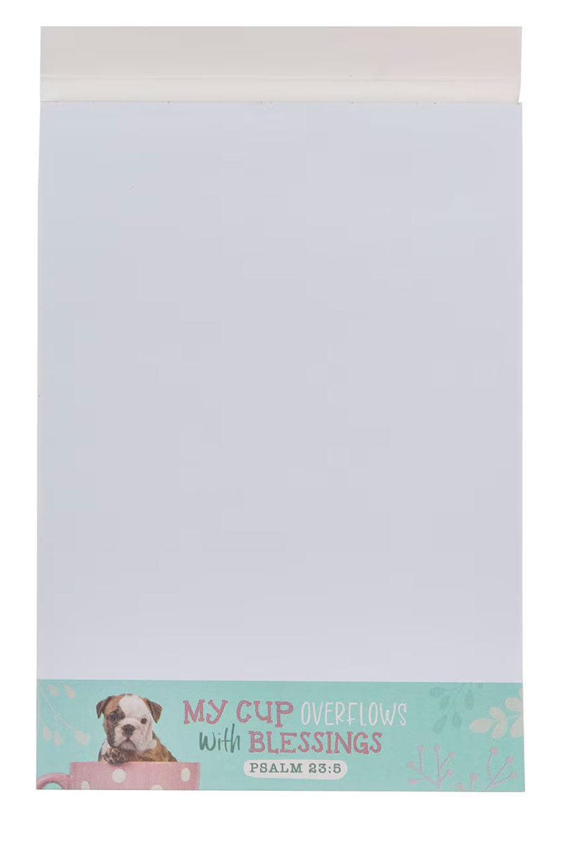 My Cup Overflows Puppy Notepad | HH – Howdy Honey