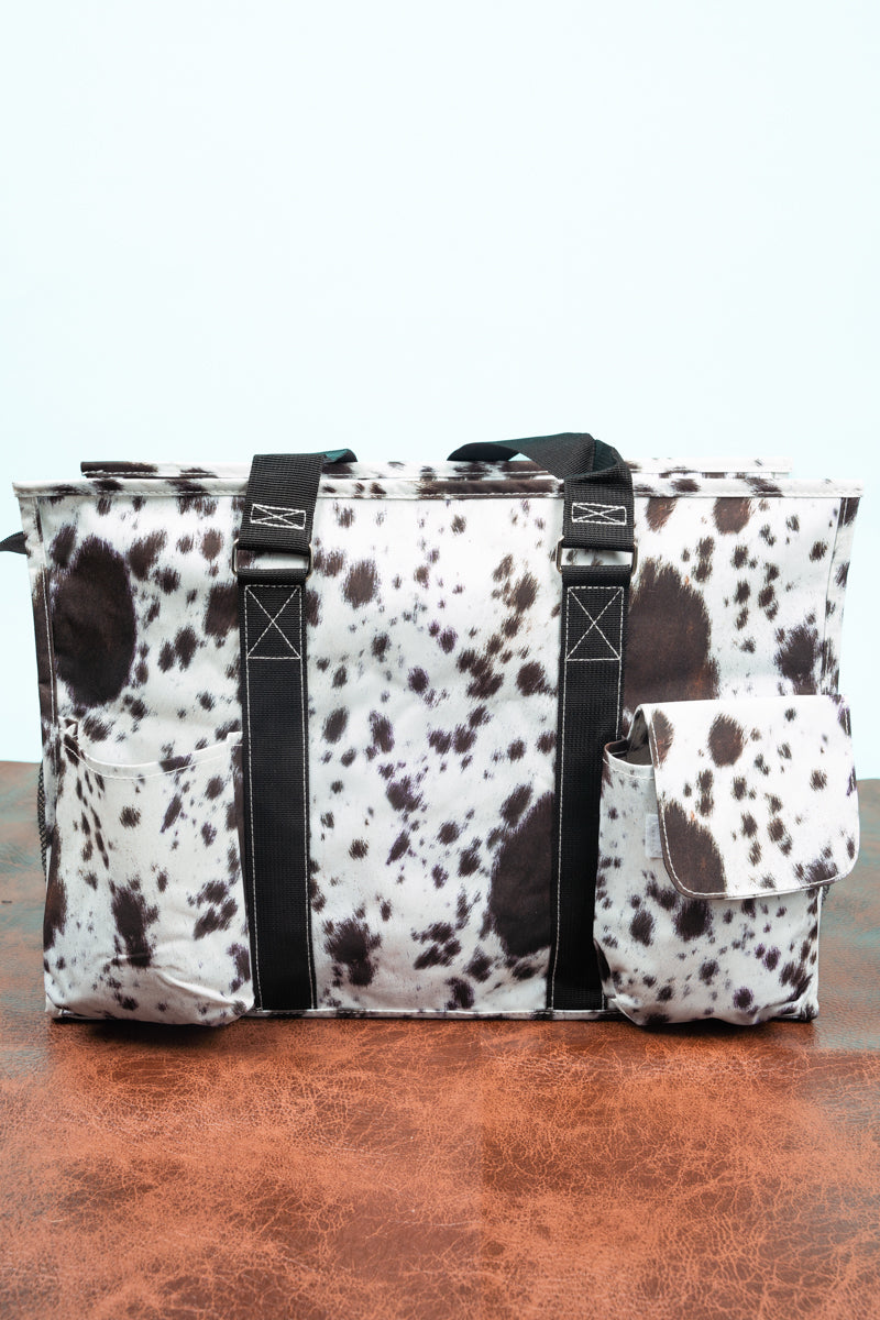 Moo York Minute with Black Trim Large Organizer Tote | HH – Howdy Honey