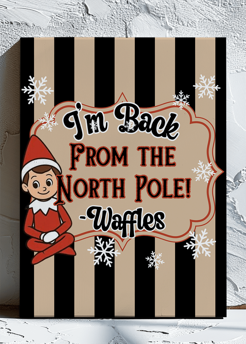 Personalized North Pole Notice Elf Stretched Canvas Print | HH – Howdy ...