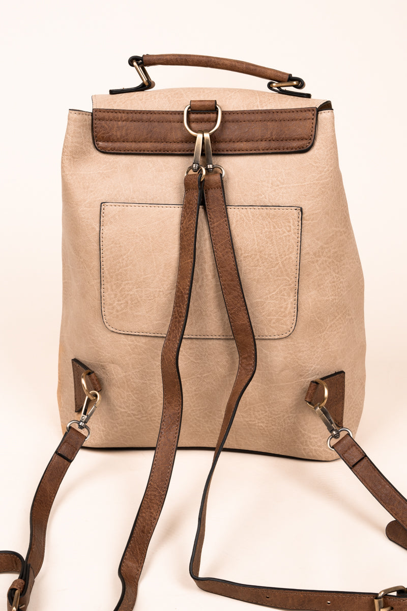 Camel Faux Leather Haley Satchel Backpack – Howdy Honey