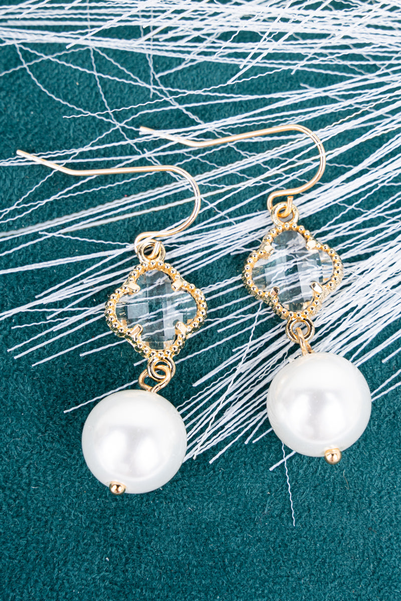 Glam Girl Era Clear Clover Earrings | HH – Howdy Honey