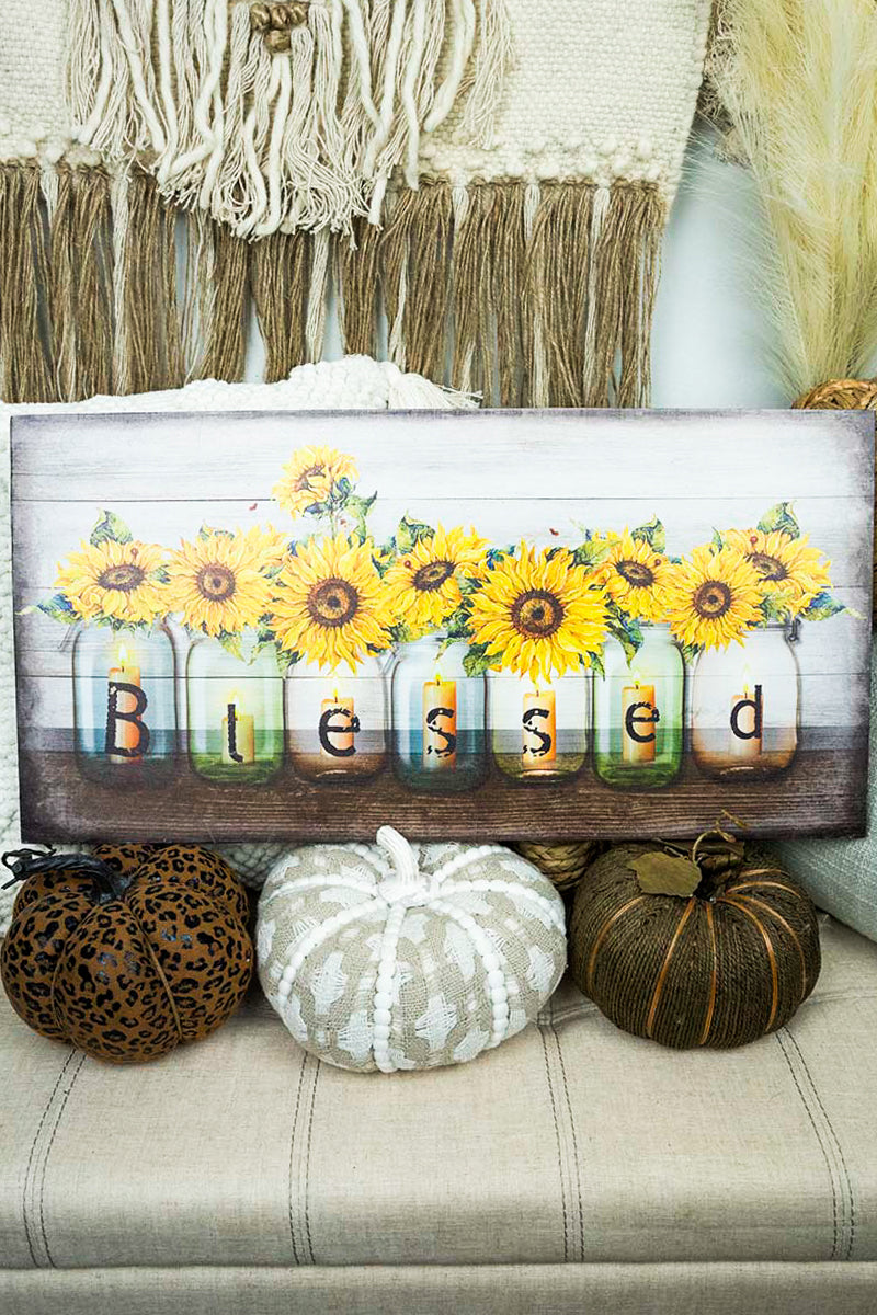 12 x 23.75 Sunflower 'Blessed' Light Up Wall Art | eWAM – Howdy Honey