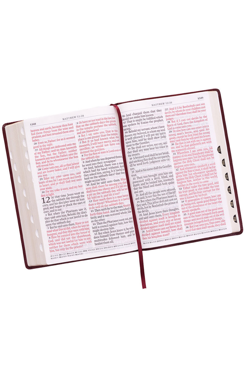 Burgundy LuxLeather Super Giant Print KJV Bible with Thumb Index ...